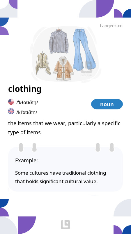 Definition & Meaning of "Clothing" | Picture Dictionary