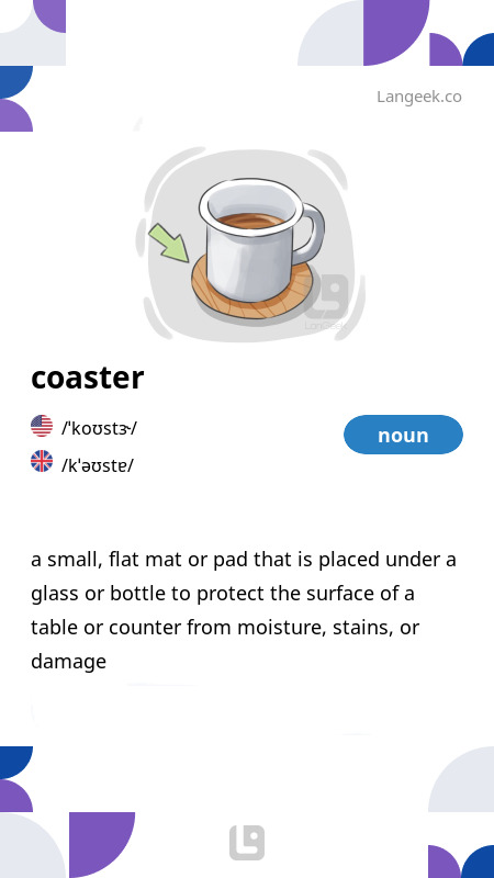 Definition & Meaning of "Coaster" | Picture Dictionary