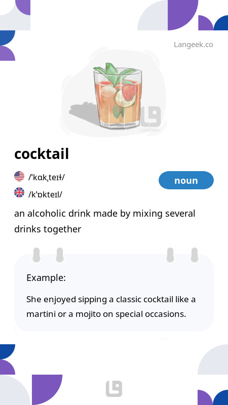 Definition & Meaning of "Cocktail" | Picture Dictionary