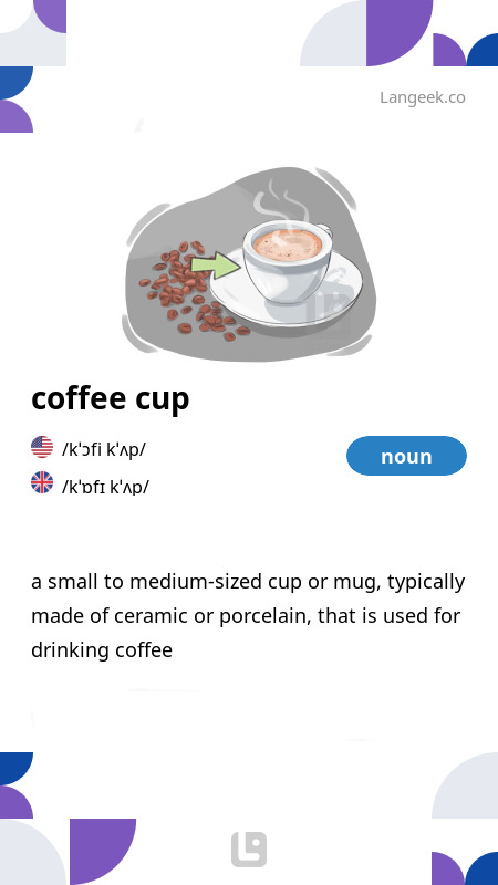 Definition & Meaning of "Coffee cup" | LanGeek