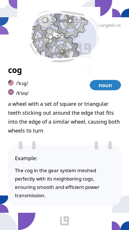 Definition & Meaning of "Cog" | Picture Dictionary