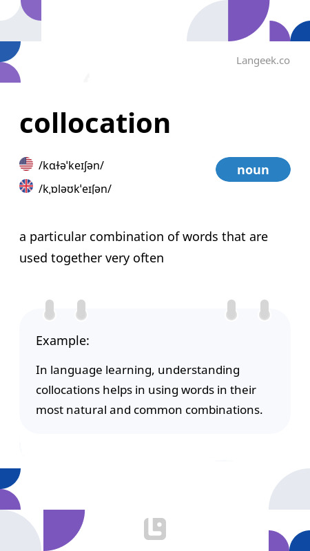 Definition & Meaning of "Collocation" | Picture Dictionary