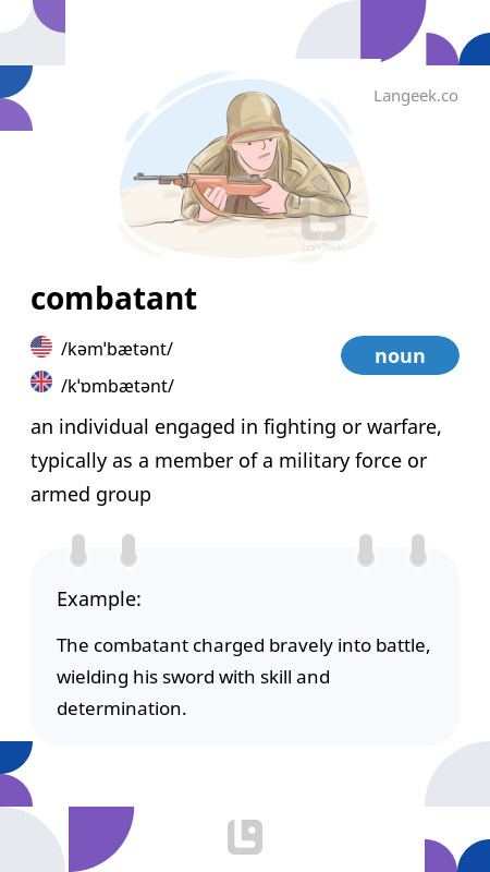 Definition & Meaning of "Combatant" | LanGeek