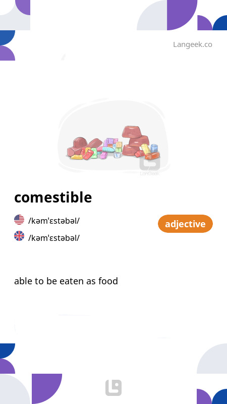 Definition & Meaning of "Comestible" | Picture Dictionary