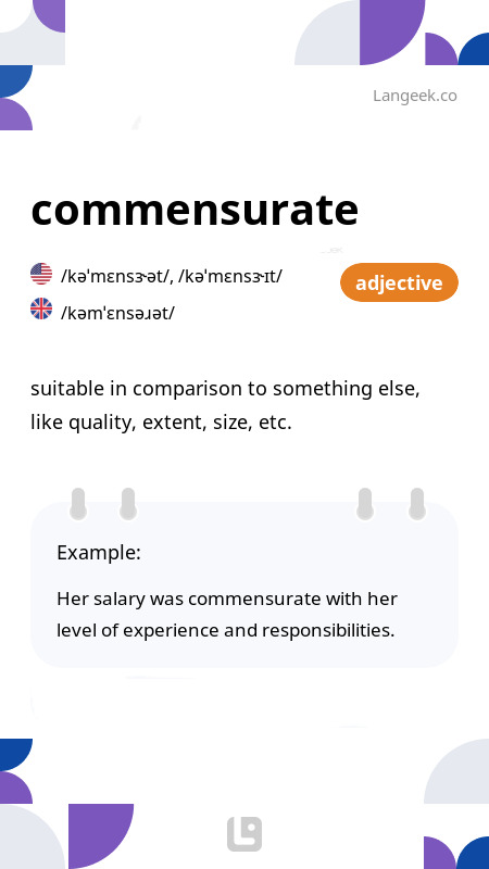 Definition & Meaning of "Commensurate" | Picture Dictionary
