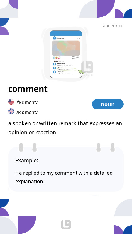Definition & Meaning of "Comment" | Picture Dictionary