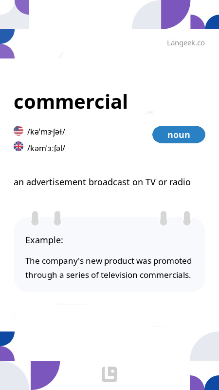 Definition & Meaning of "Commercial" | LanGeek
