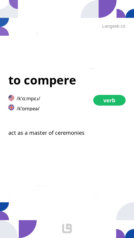 Definition & Meaning of "Compere" | Picture Dictionary