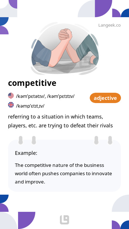 Definition & Meaning of "Competitive" | Picture Dictionary