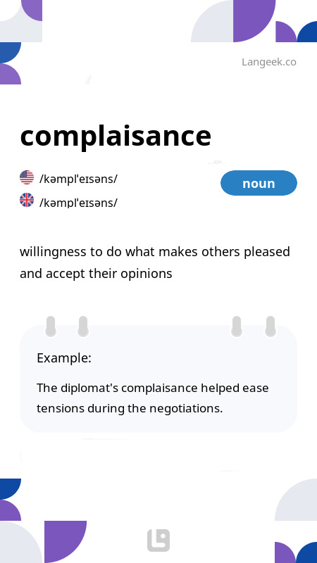 Definition & Meaning of "Complaisance" | Picture Dictionary