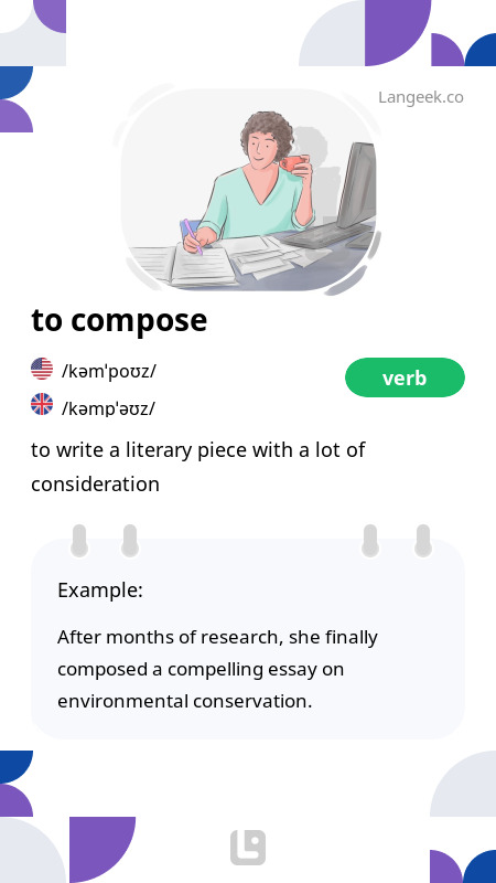 Definition & Meaning of "Compose" | LanGeek
