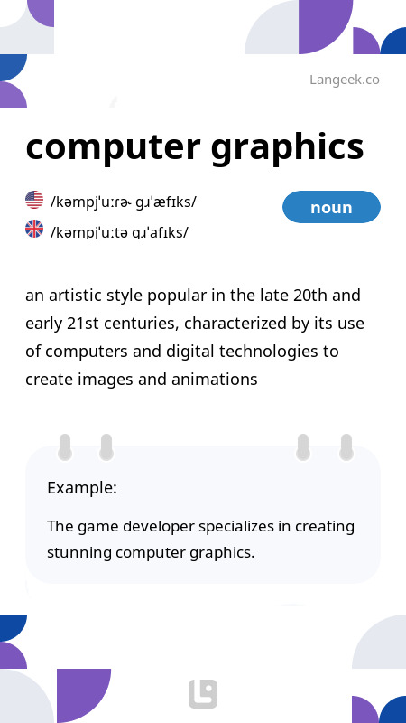 Definition & Meaning of "Computer graphics" | Picture Dictionary