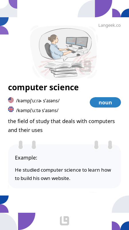 Definition & Meaning of "Computer science" | Picture Dictionary