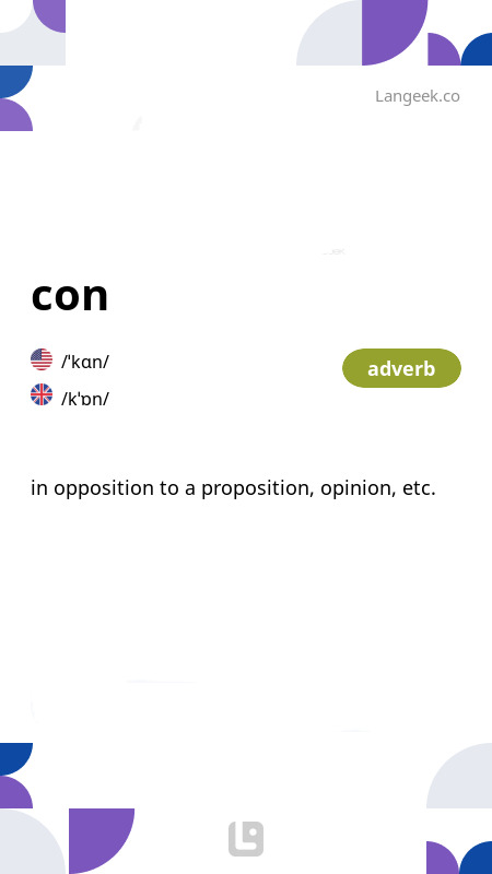 Definition & Meaning of "Con" | LanGeek