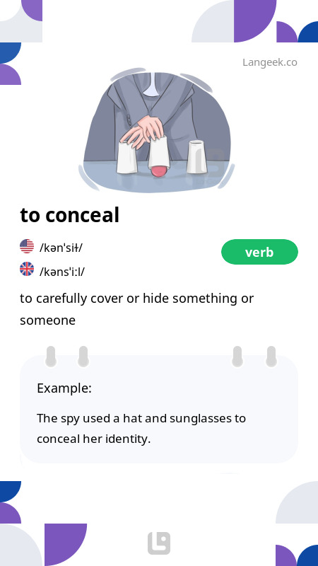 Definition & Meaning of "Conceal" | Picture Dictionary