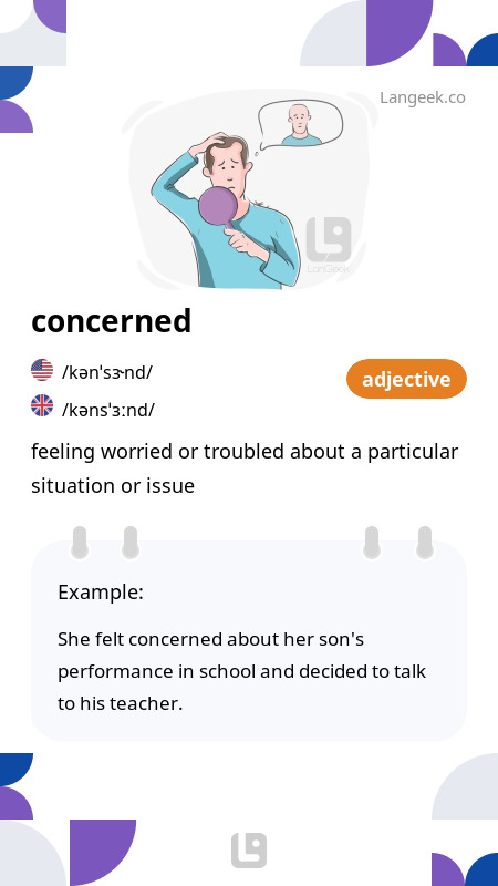Definition & Meaning of "Concerned" | LanGeek