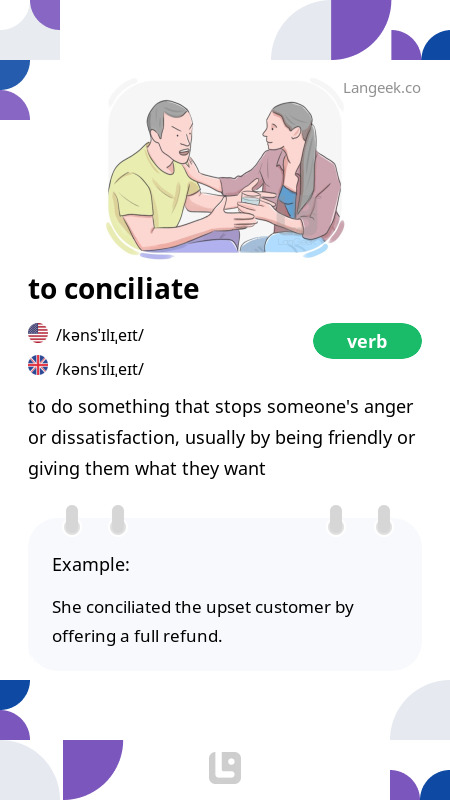 Definition & Meaning of "Conciliate" | Picture Dictionary