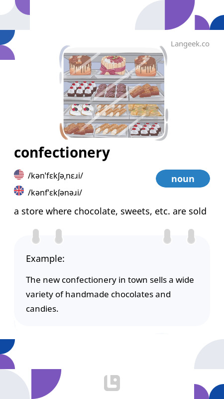 Definition & Meaning of "Confectionery" | Picture Dictionary