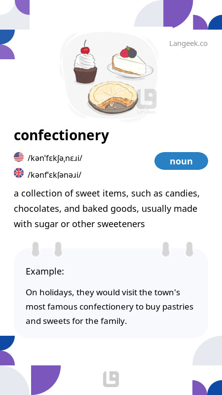 Definition & Meaning of "Confectionery" | LanGeek