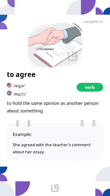Definition & Meaning of "Agree" | Picture Dictionary