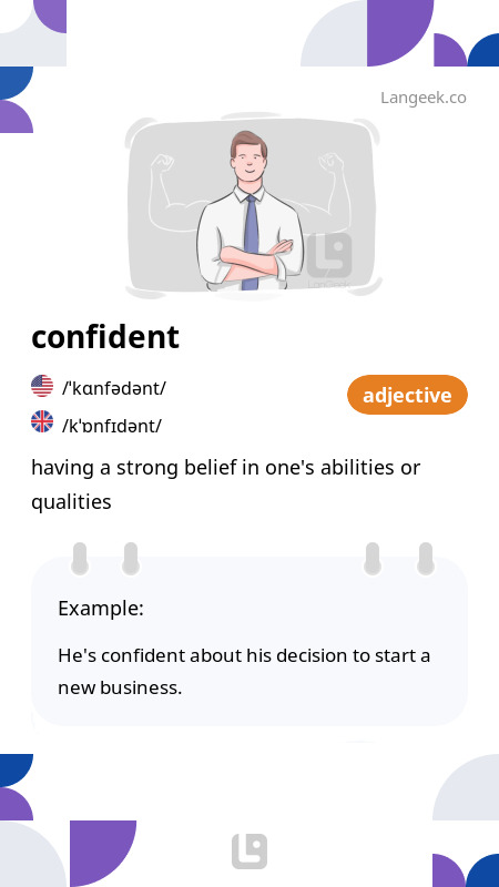 Definition & Meaning of "Confident" | Picture Dictionary