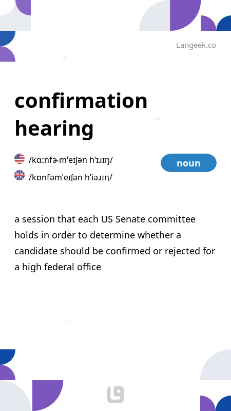 Definition & Meaning of "Confirmation hearing" | Picture Dictionary