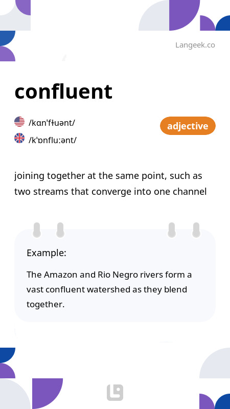 Definition & Meaning of "Confluent" | Picture Dictionary