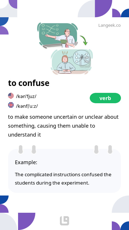 Definition & Meaning of "Confuse" | LanGeek