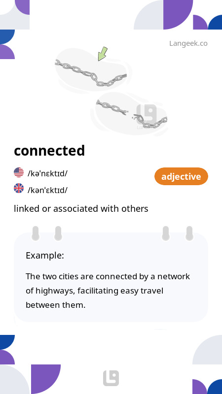 Definition & Meaning of "Connected" | Picture Dictionary