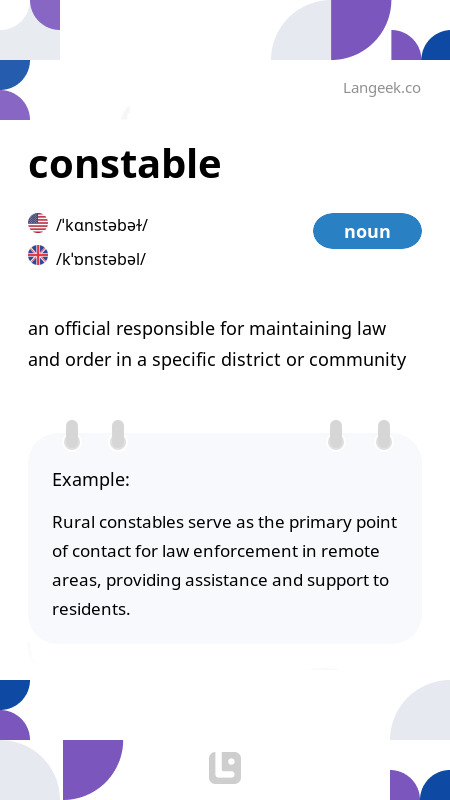 Definition & Meaning of "Constable" | Picture Dictionary