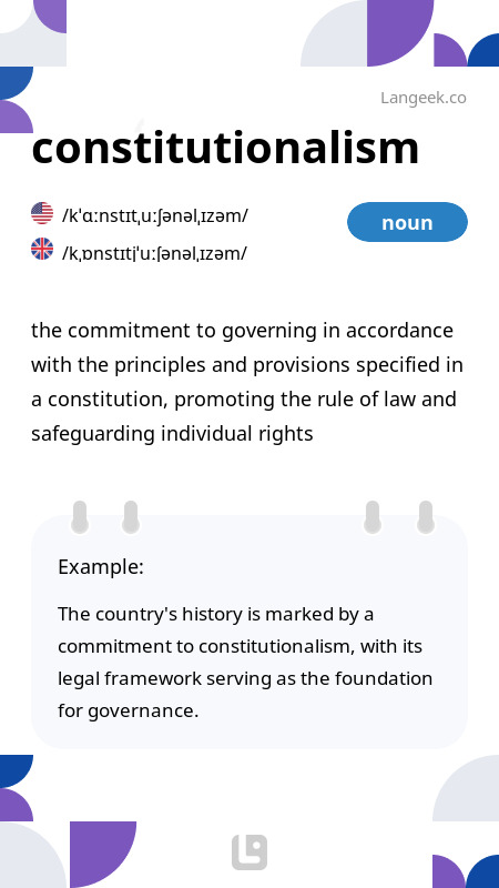 Definition & Meaning of "Constitutionalism" | Picture Dictionary