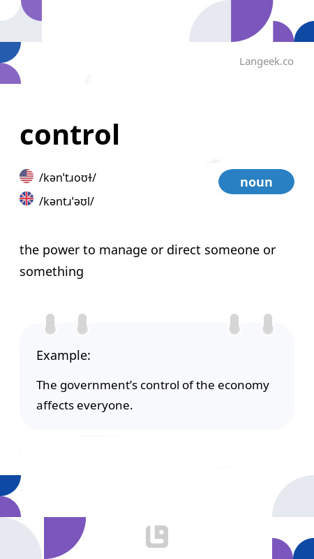 Definition & Meaning of "Control" | Picture Dictionary