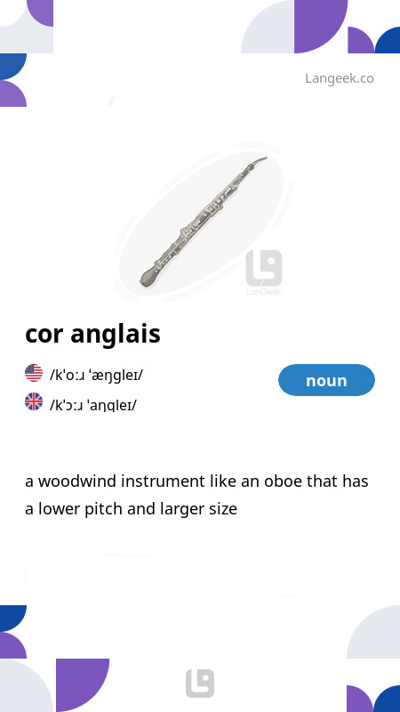 Definition & Meaning of "Cor anglais" | Picture Dictionary