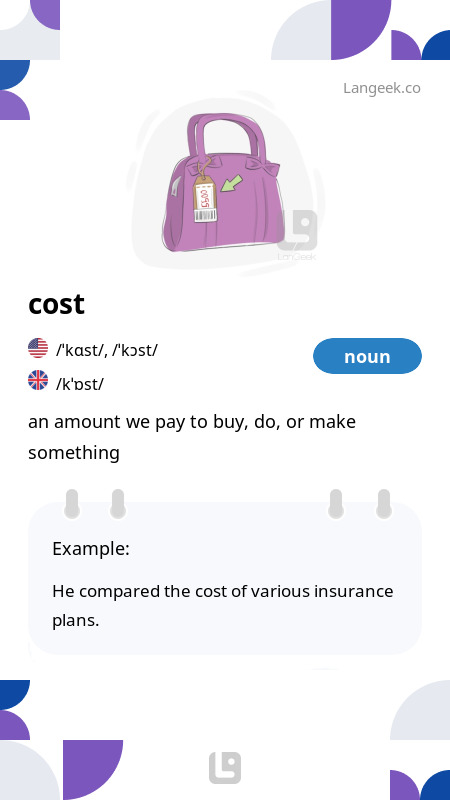 Definition & Meaning of "Cost" | Picture Dictionary