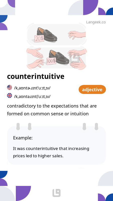 Definition & Meaning of "Counterintuitive" | LanGeek