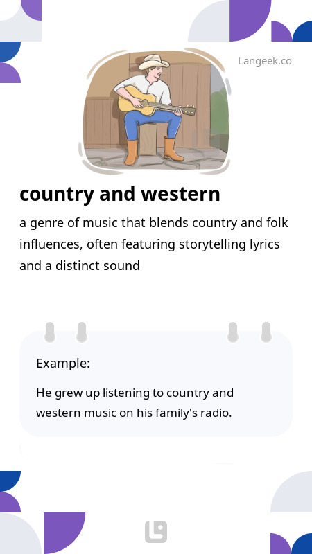 Definition & Meaning of "Country and western" | Picture Dictionary