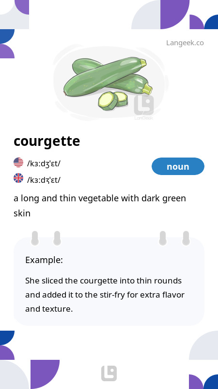 Definition & Meaning of "Courgette" | Picture Dictionary