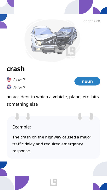 Definition & Meaning of "Crash" | Picture Dictionary