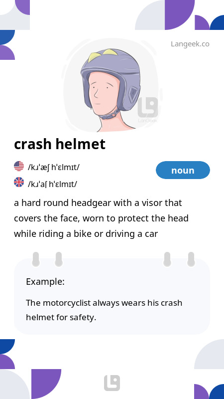 Definition & Meaning of "Crash helmet" | Picture Dictionary