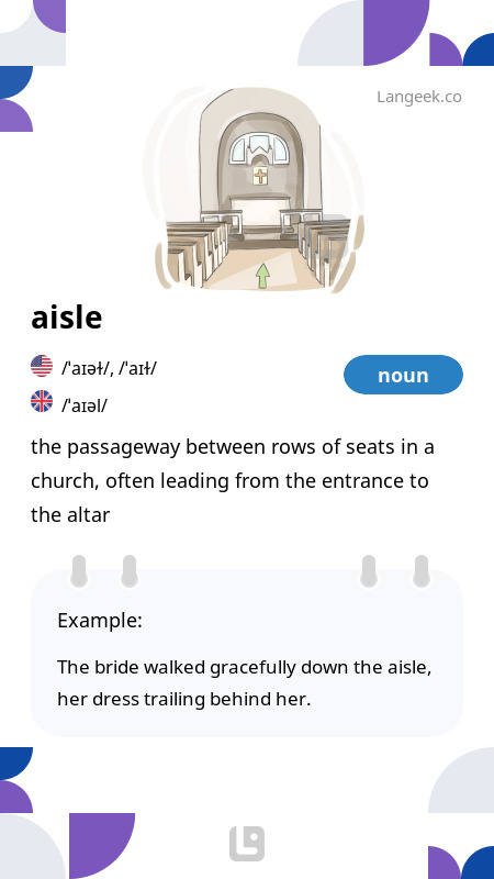 Definition & Meaning of "Aisle" | LanGeek