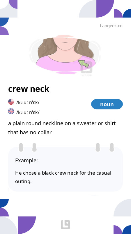 Definition & Meaning of "Crew neck" | LanGeek