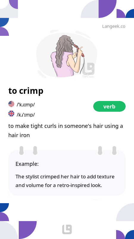 Definition & Meaning of "Crimp" | LanGeek