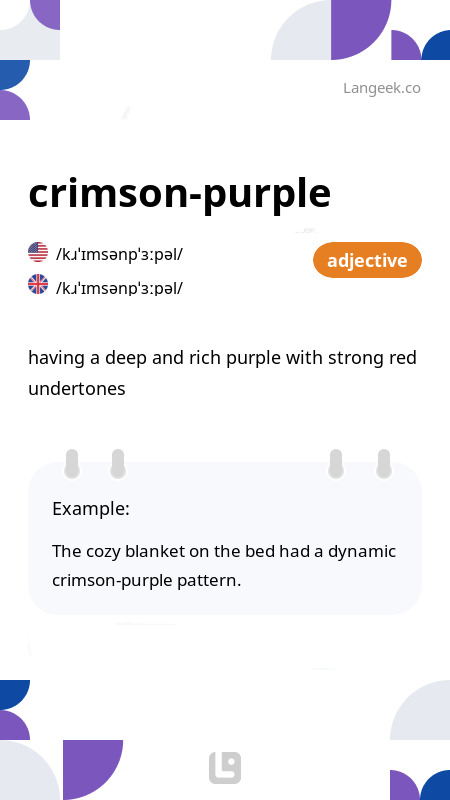 Definition & Meaning of "Crimson-purple" | Picture Dictionary