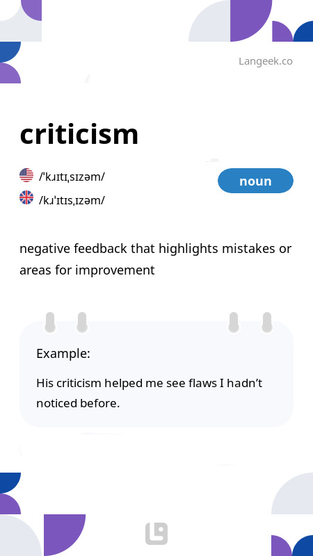 Definition & Meaning of "Criticism" | Picture Dictionary