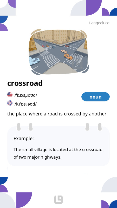 Definition & Meaning of "Crossroad" | Picture Dictionary