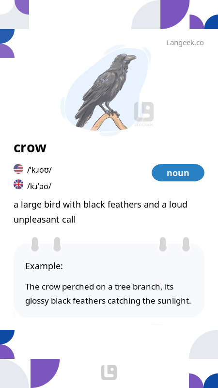 Definition & Meaning of "Crow" | LanGeek