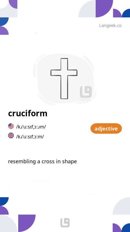 Definition & Meaning of "Cruciform" | LanGeek