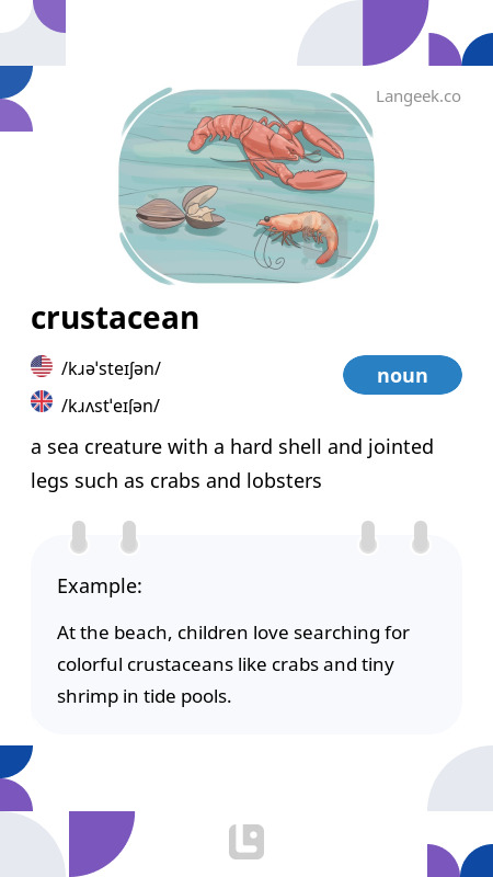 Definition & Meaning of "Crustacean" | LanGeek