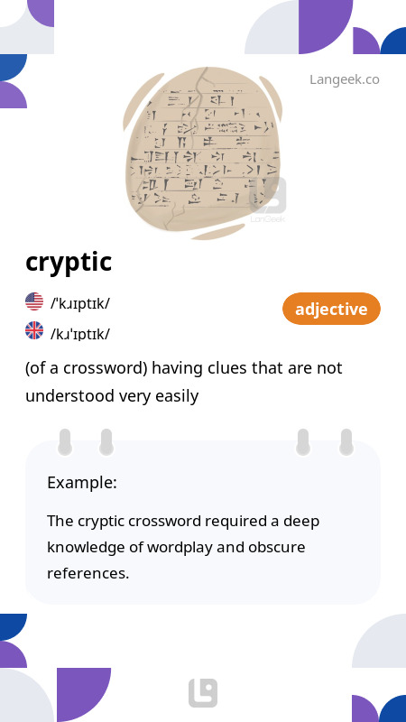 Definition & Meaning of "Cryptic" | Picture Dictionary
