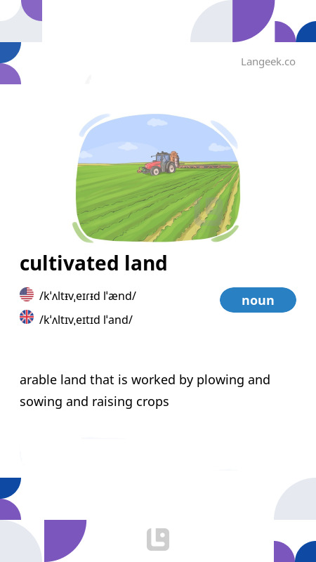 Definition & Meaning of "Cultivated land" | Picture Dictionary